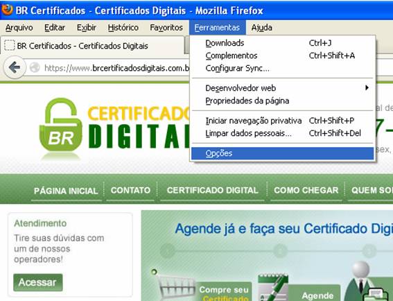 Instalação de Certificado Digital A1 no Firefox Instalação de Certificado Digital A1 no Firefox